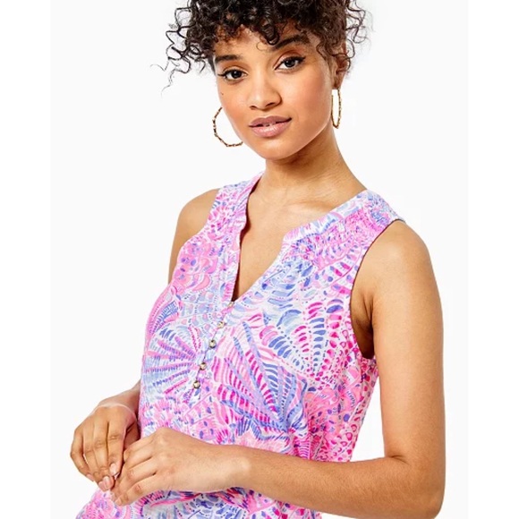 Lilly Pulitzer | Tops | Lilly Pulitzer Essie Tank Top In Raz Berry Sea ...